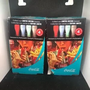 Coca Cola | Dining | Cocacola Turquoise Glass Pair With Embossed Logo ...